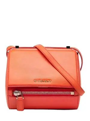 Givenchy 2014 Mini Grained Calfskin Pandora Box Crossbody Bag - Orange