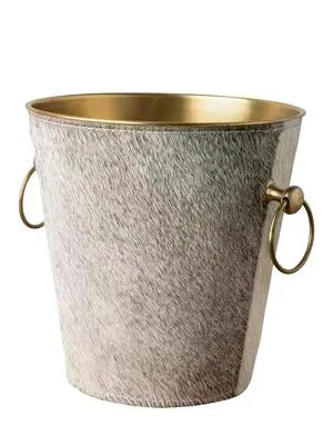 CU I SEEYOU Leather Ice Bucket With Ring Detail - Grey