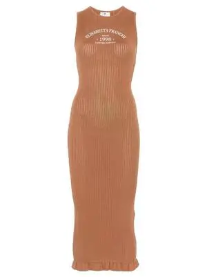 Elisabetta Franchi Logo-detail Midi Dress - Brown