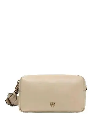 Pinko Medium Horizontal Logo Shoulder Bag - Neutrals
