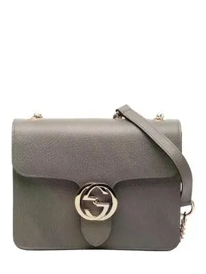 Gucci Small Dollar Calfskin Interlocking G Crossbody Bag - Grey