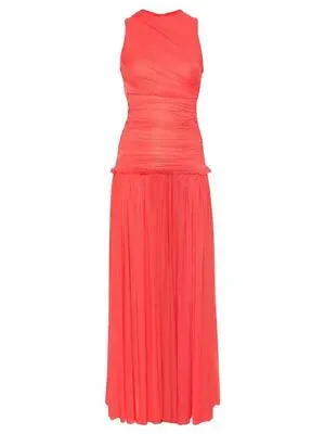 SIEDRES Alina Ruched Maxi Dress - Red