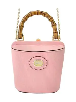 Gucci 2016-2026 Mini Dollar Calfskin Bamboo Marina Bucket Bag - Pink