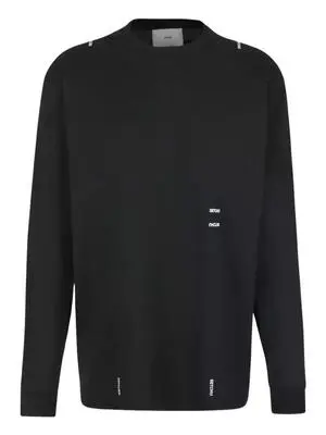 SETCHU Round-neck Long-sleeve Top - Black
