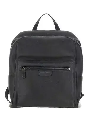 GIANNI CHIARINI Florence Zip Leather Backpack - Black