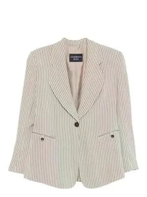 Emporio Armani Striped Blazer - Neutrals