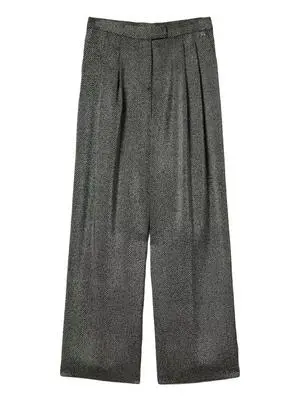 TWINSET Herringbone Palazzo Pants - Grey