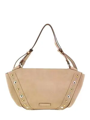 GIANNI CHIARINI Stud-embellished Shoulder Bag - Neutrals