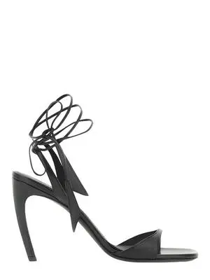 Attico Ora Tie-fastening Heeled Sandals - Black