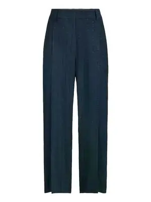 Brunello Cucinelli Chalkstripe Slouchy Trousers - Blue