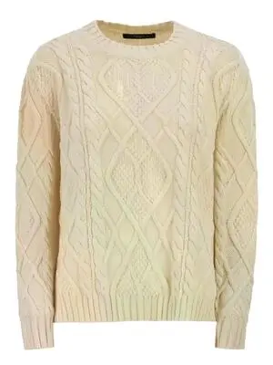 Max Mara Cable-knit Crew-neck Sweater - Neutrals