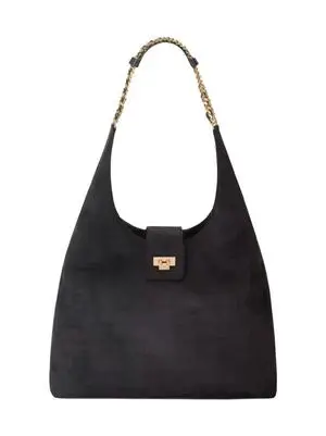 Elisabetta Franchi Embossed Chain Shoulder Bag Neutrals