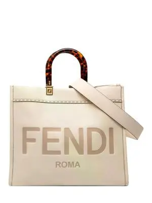 Fendi 2010-2026 Medium Leather Sunshine Shopper Tote Satchel - Brown
