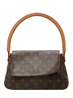LOUIS VUITTON 2001 Monogram Mini Looping Shoulder Bag - Brown