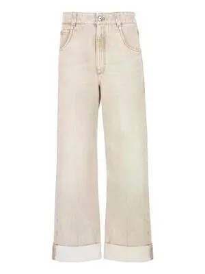 Brunello Cucinelli Wide-leg Jeans - Neutrals