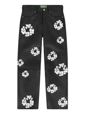 DENIM TEARS Floral-motif Trousers - Black