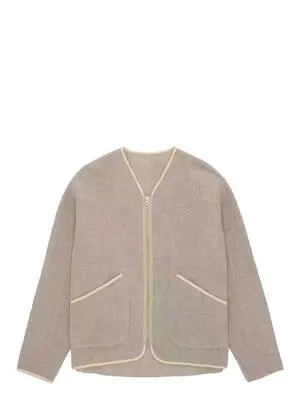 FORTELA Contrast-trim Zip-up Jacket - Neutrals