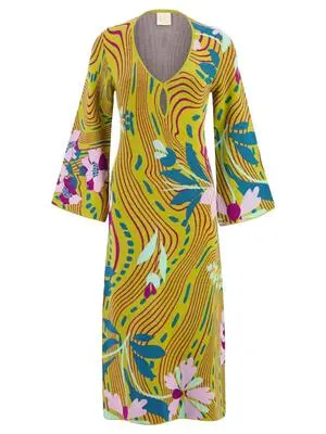 PAULA Varvara Floral-jacquard Dress - Yellow