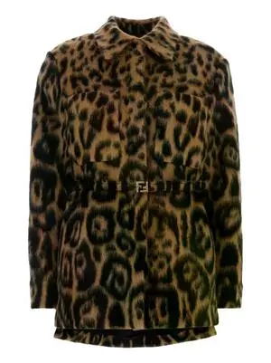 Fendi Animal-print Jacket - Brown