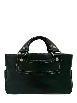 Celine 2000 Leather Boogie Handbag - Black