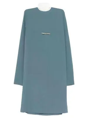 N°21 Bow-appliqué Midi Dress - Blue