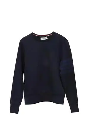 Thom Browne Four-bar Loopback Cotton Crewneck Sweatshirt - Blue