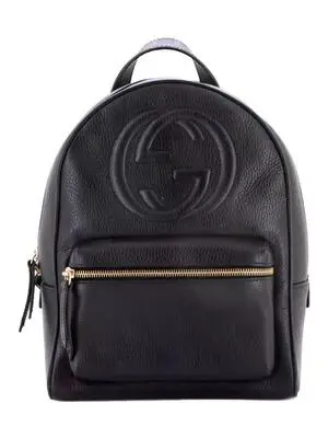 Gucci Soho Chain Leather Backpack - Black