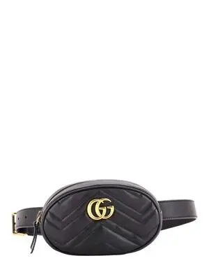 Gucci Gg Marmont Matelassé Leather Belt Bag - Black
