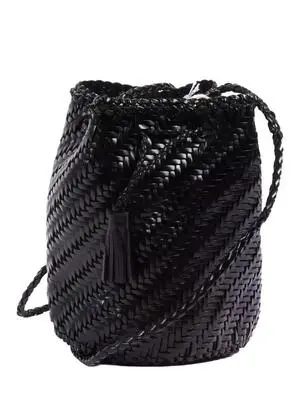 DRAGON DIFFUSION Pompom Double Jump Leather Bucket Bag