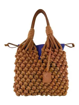PAULA Knotted Rope Tote Bag - Brown