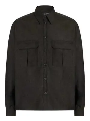 Dolce & Gabbana Virgin Wool Shirt - Brown