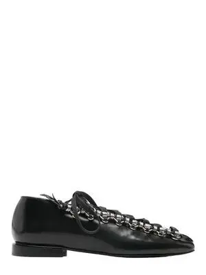 Toga Lace-up Leather Pumps - Black