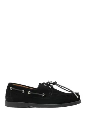 Toga Embellished Boat Shoes - Black