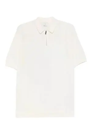 Eleventy Half-zip Short-sleeve Polo Shirt - White