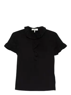 Chloé Short-sleeve Ruffle Blouse - Black
