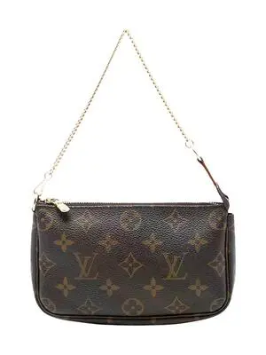 LOUIS VUITTON 2002 Monogram Mini Pochette Accessoires Handbag - Brown