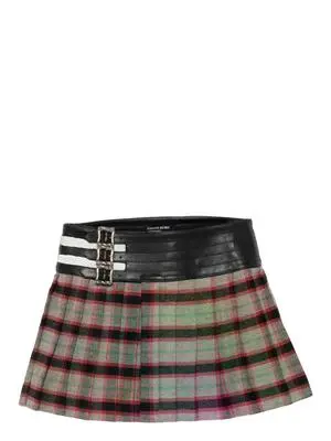 Enfants Riches Déprimés Buckle Plaid Mini Skirt - Neutrals
