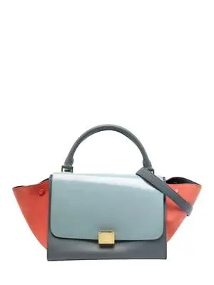Celine 2017 Small Tricolor Trapeze Satchel - Grey