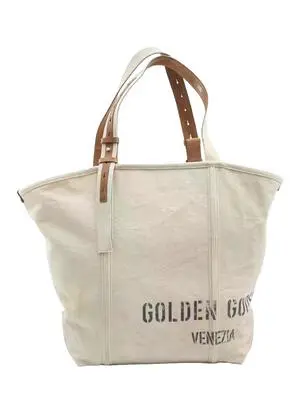 GOLDEN GOOSE Print Canvas Tote Bag - Neutrals