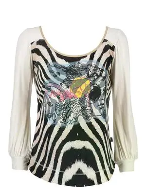 Just Cavalli Zebra-print T-shirt - White