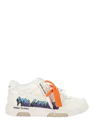 Off-White Leather Graffiti Sneakers - White