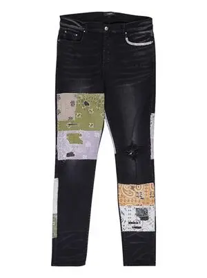 Amiri Bandana Art Patch Jeans - Black