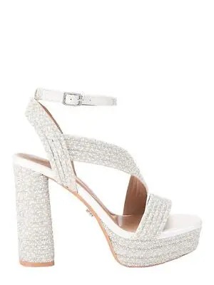 Carvela Gala Jewel-embellished Platform Heeled Sandals - White