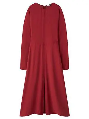 JOSEPH Long-sleeve Crepe Midi Dress - Mulberry