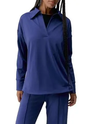 BORN LIVING YOGA Lua Polo Performance Sport Sweatshirt - Next Blue
