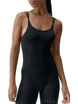 BORN LIVING YOGA Shantala Medium Support Seamless Sport Top - Black