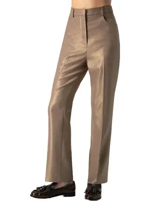 IVONNE Straight-leg Pants With Pockets - Brown