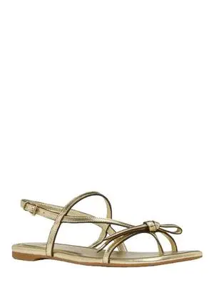 Kate Spade New York Loop Metallic Ankle Strap Sandal - Pale Gold