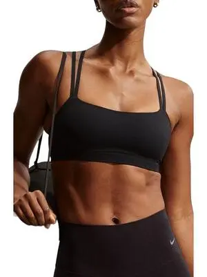 Nike Zenvy Strappy Light-support Padded Sports Bra - Black/grey