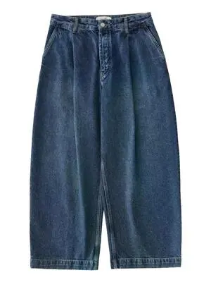 Studio Nicholson Puch Pleat Wide Leg Jeans - Blue